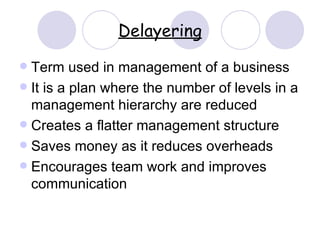 Delayering & Outsourcing | PPT