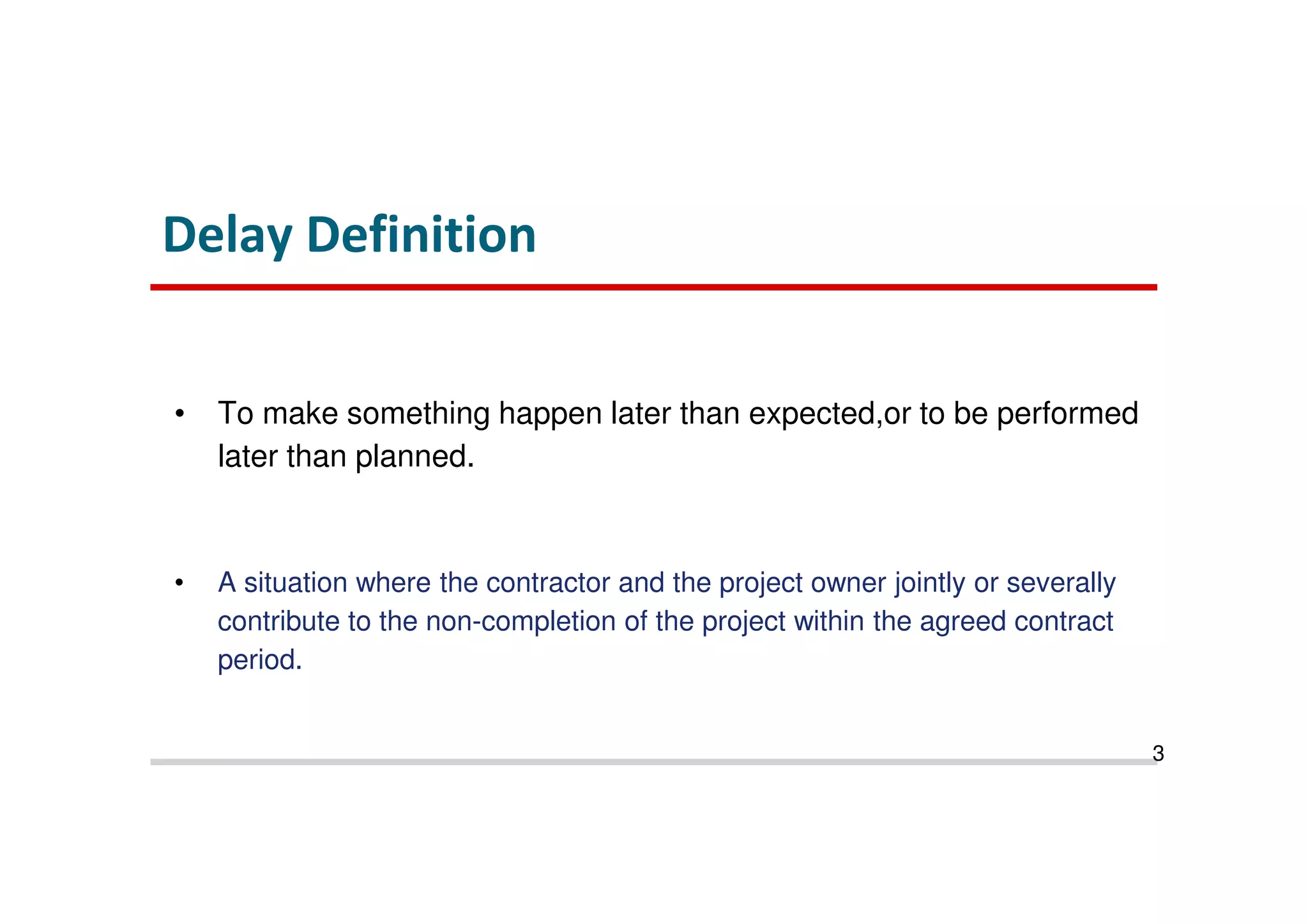DELAY IN GOVERNMENT CONSTRUCTION PROJECT , Types & Factors | PDF