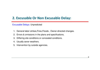 DELAY IN GOVERNMENT CONSTRUCTION PROJECT , Types & Factors | PDF