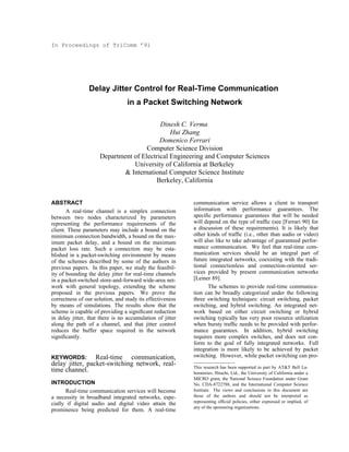 Delay jitter control for real time communication | PDF