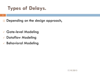 Delays in verilog | PDF | Web Development | Internet