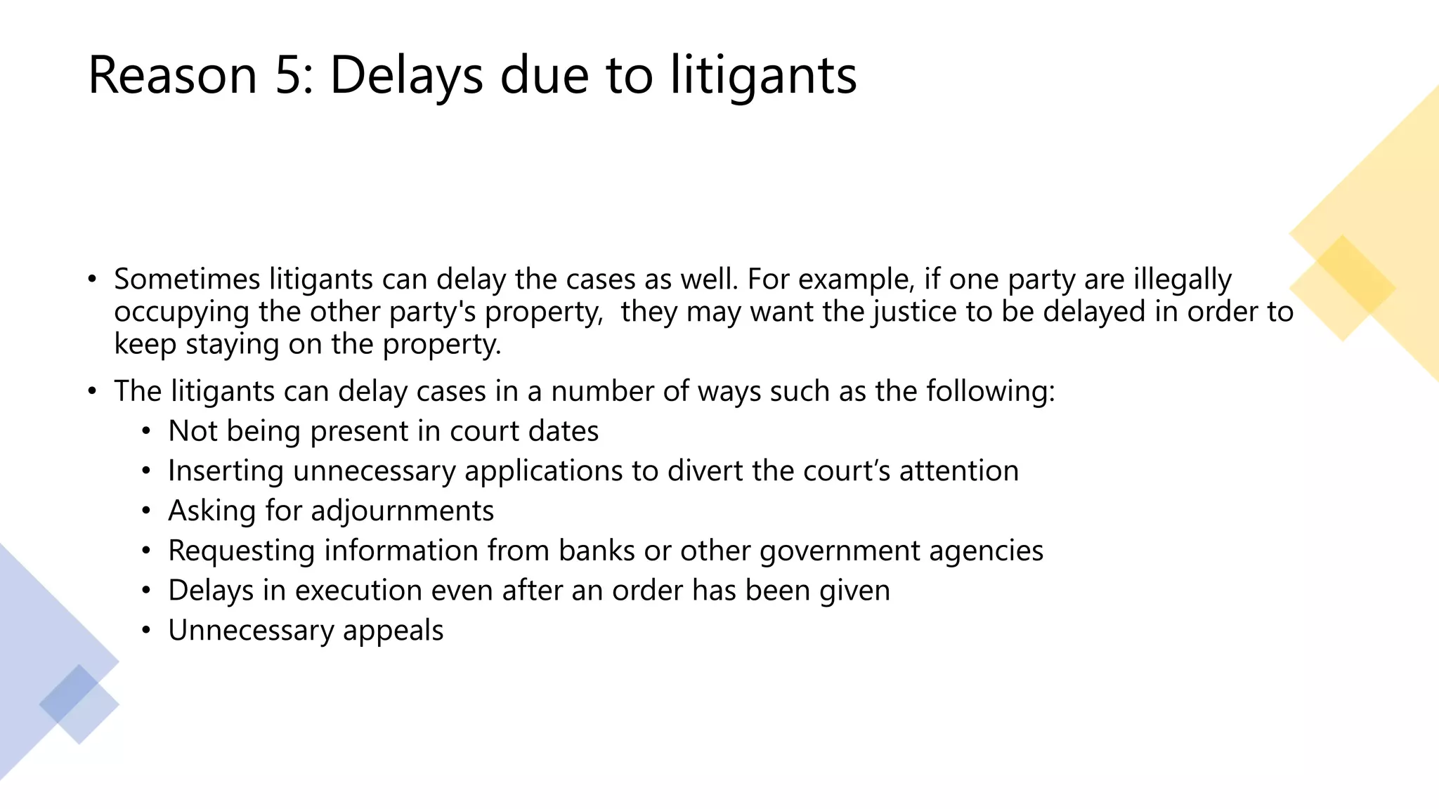 Delays of justice in indian courts | PPTX