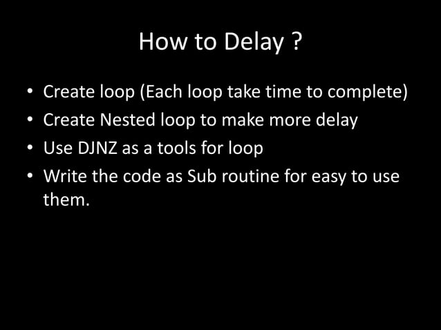 Microprocessor: Delay technique | PPT
