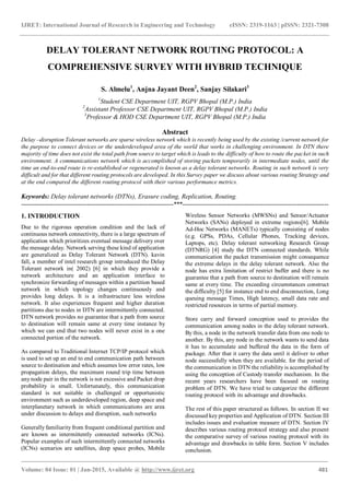 Delay tolerant network routing protocol a comprehensive survey with hybrid technique | PDF ...