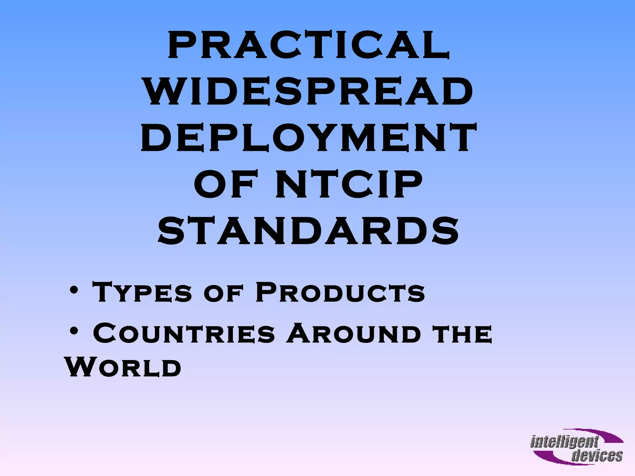 Deployment Of NTCIP | PPT