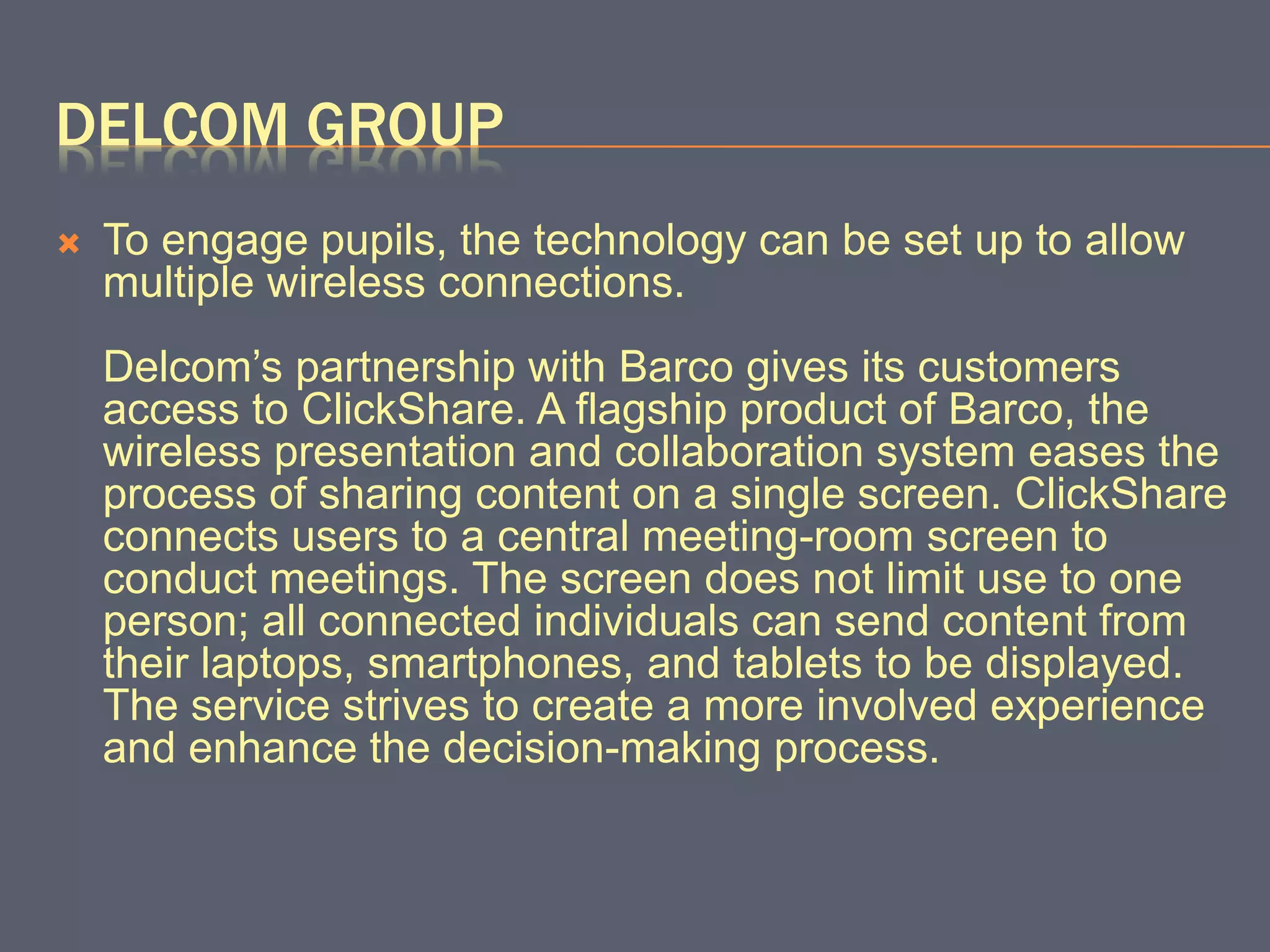 Delcom Group Provides AV Services with Support from Creston and Barco ...