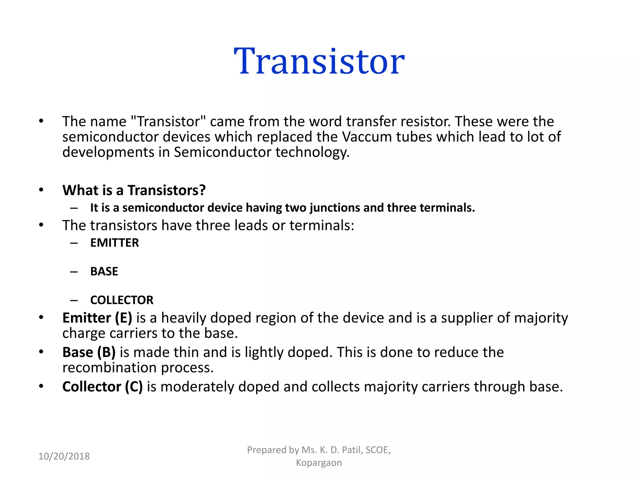 DELD Unit 1 BJT | PPT