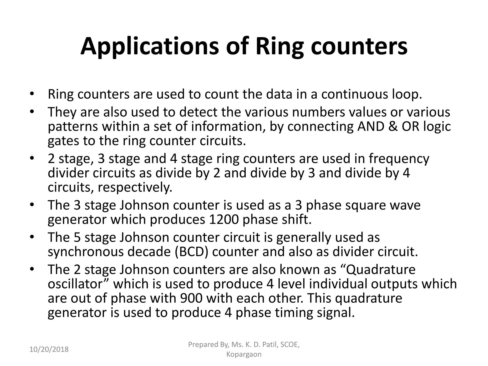 DELD Unit IV ring and twisted ring counter | PDF