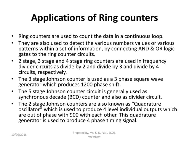 DELD Unit IV ring and twisted ring counter | PDF | Technology & Computing