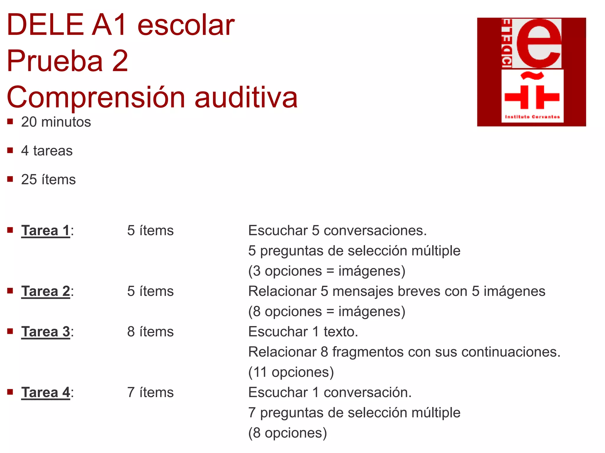 DELE A1 escolar 2016 | PPTX