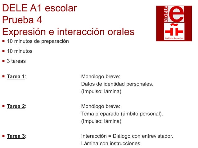 DELE A1 escolar 2016 | PPT