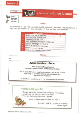 DELE A2 Examen 2 | PDF