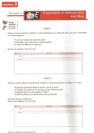 DELE A2 Examen 3 | PDF