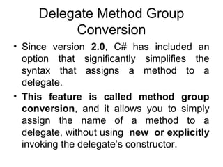Delegate | PPT | Programming Languages | Computing