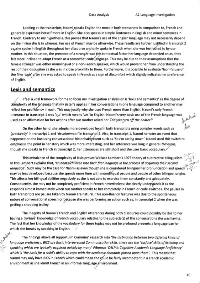 Englsih language investigation
