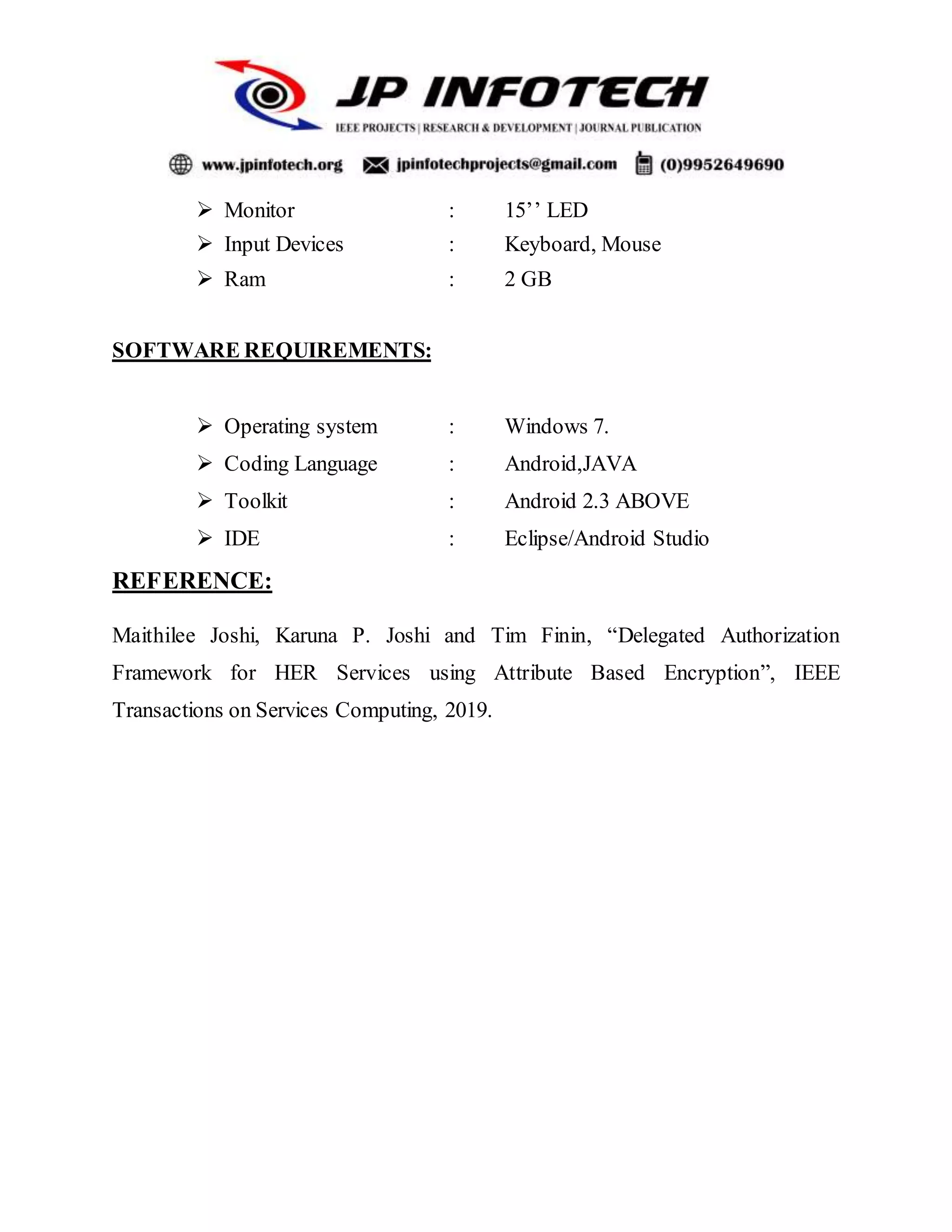 Delegated Authorization Framework for HER Services using Attribute Based Encryption | PDF