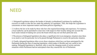 DELEGATED LEGISLATION.pptx administrative law | PPTX