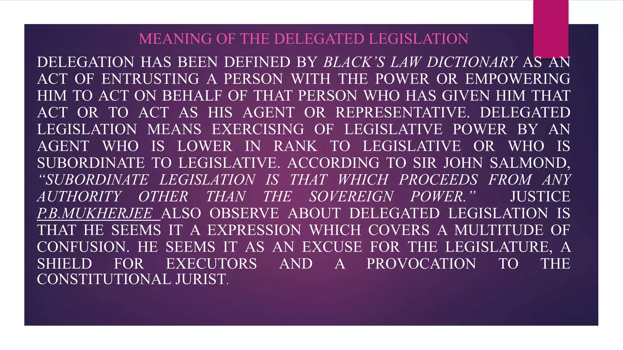 Delegated legislation in india | PPTX