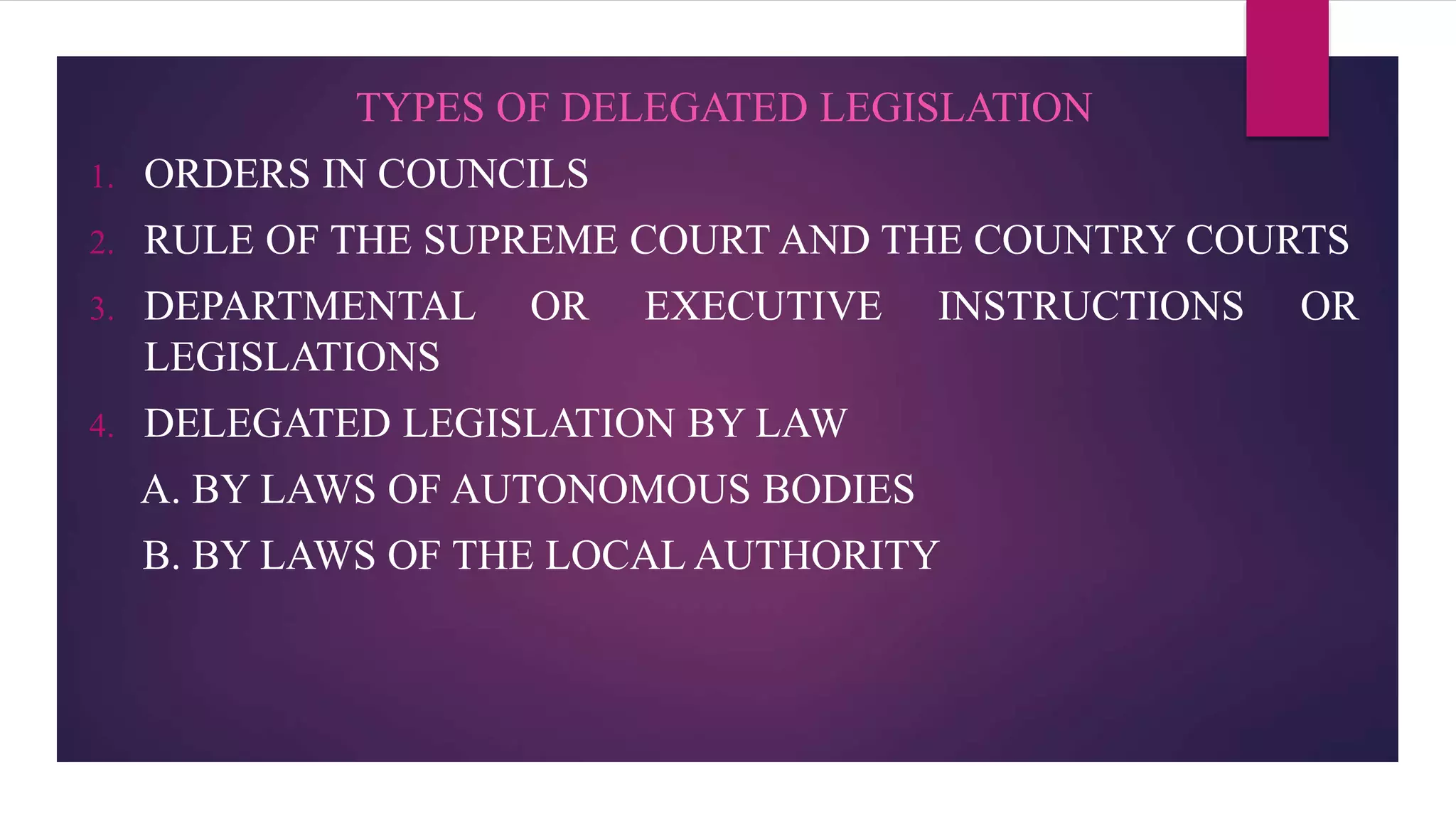Delegated legislation in india | PPTX