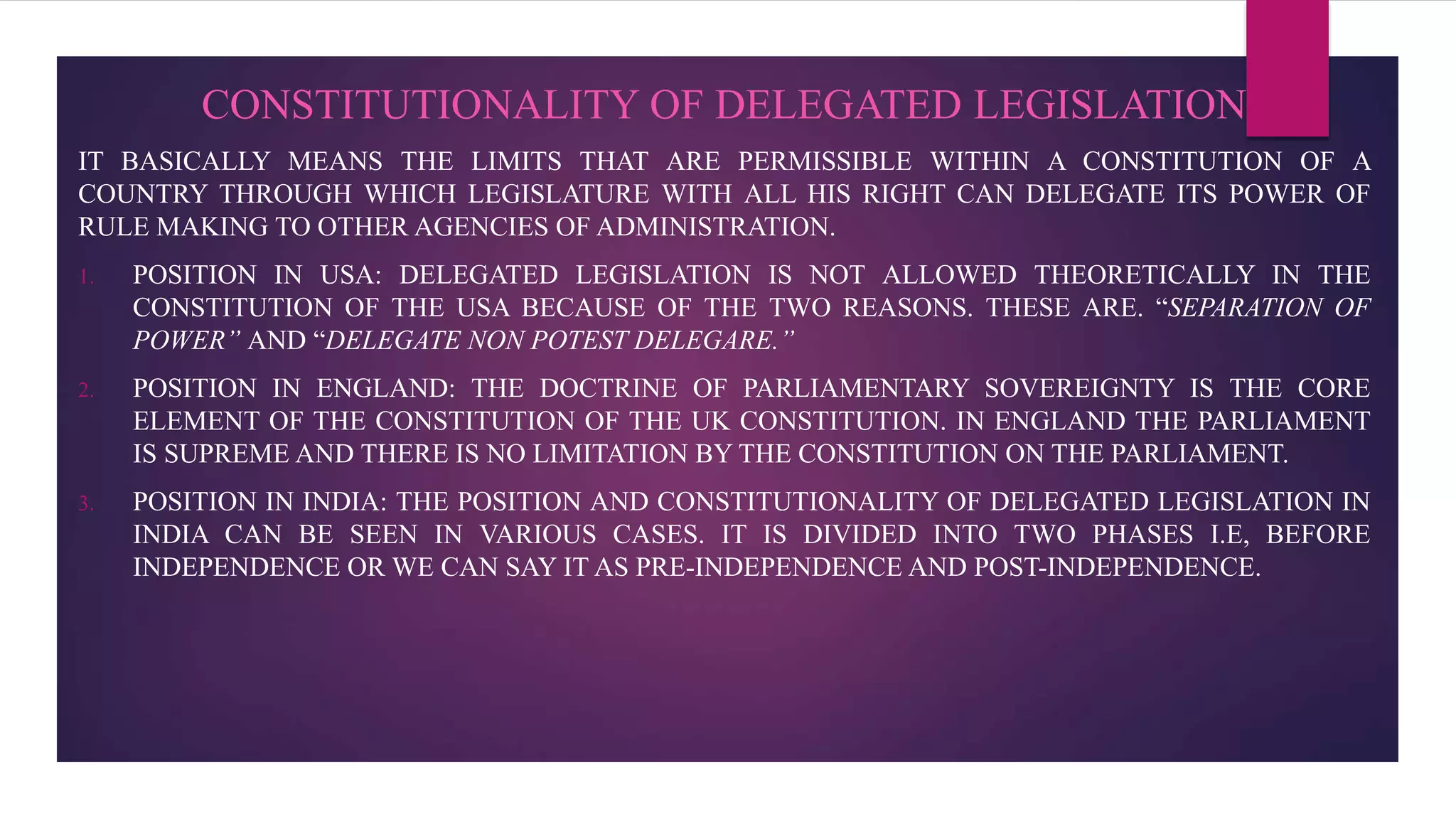 Delegated legislation in india | PPTX