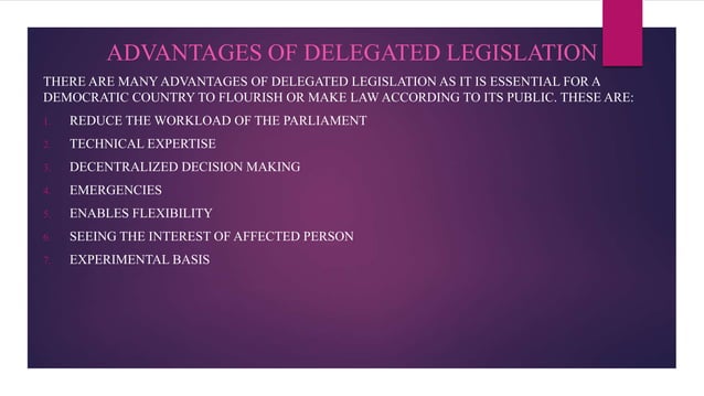 Delegated legislation in india | PPTX
