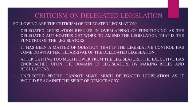 Delegated legislation in india | PPTX