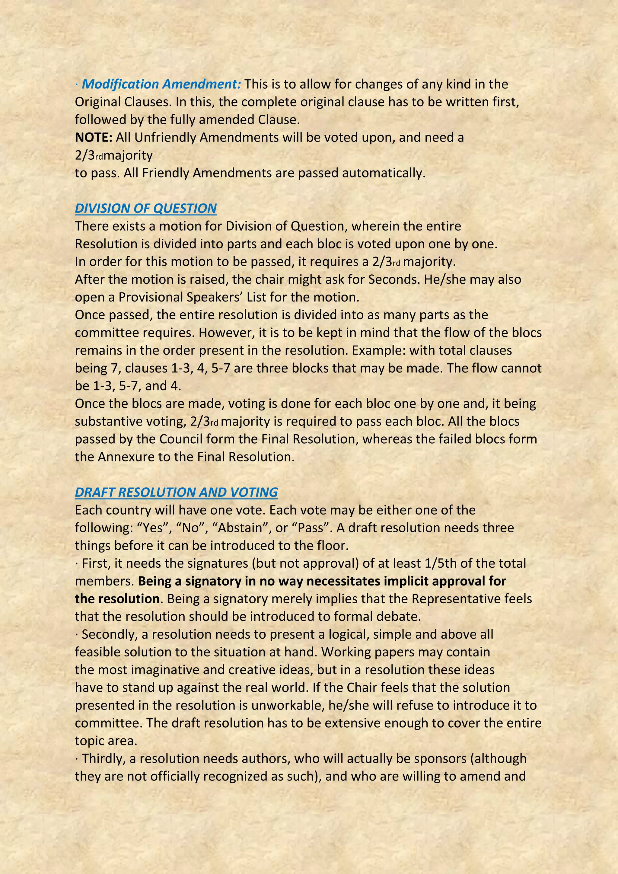 Delegate handbook for mun | PDF