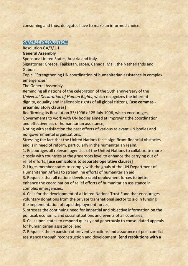 Delegate handbook for mun | PDF | Law