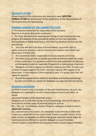 Delegate handbook for mun | PDF