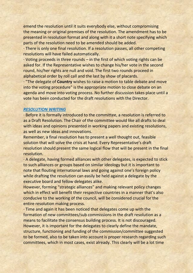 Delegate handbook for mun | PDF | Law