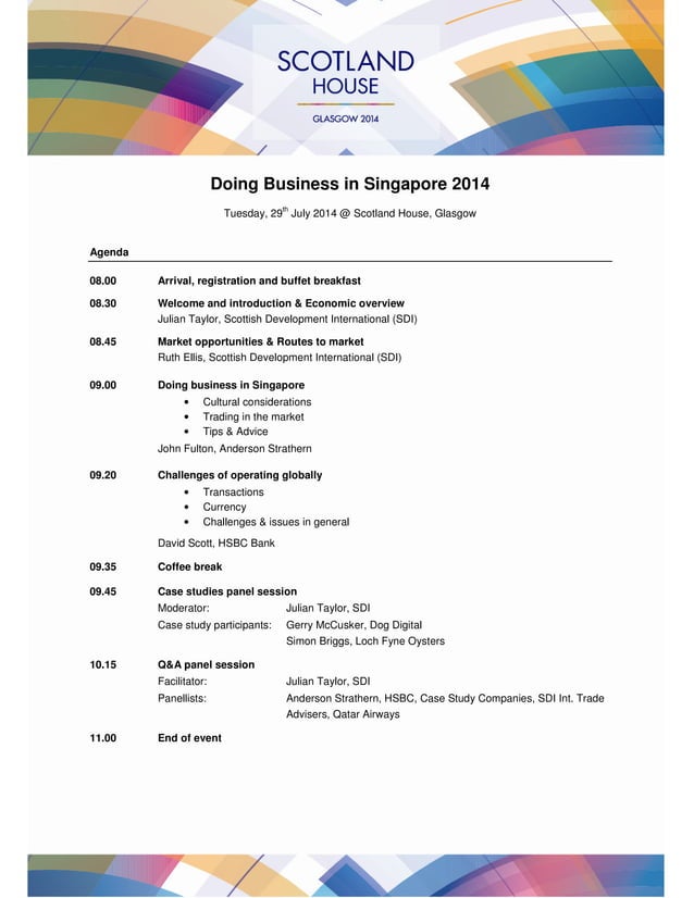 Delegate pack Singapore | PDF | Business Expos & Conferences | Events
