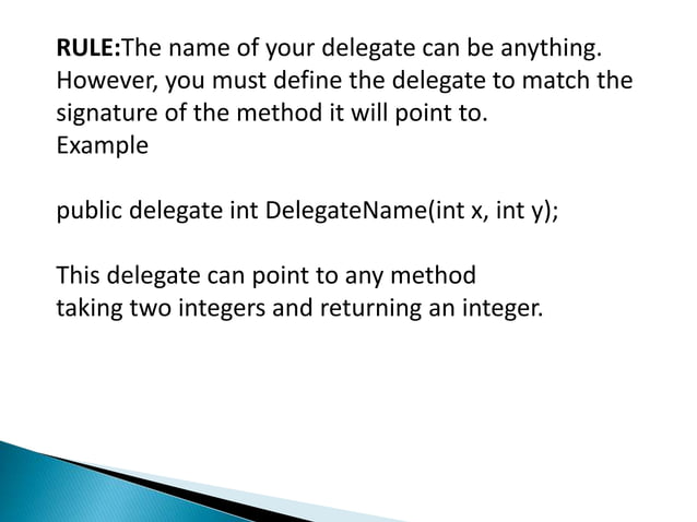 C# Delegates | PPTX | Programming Languages | Computing