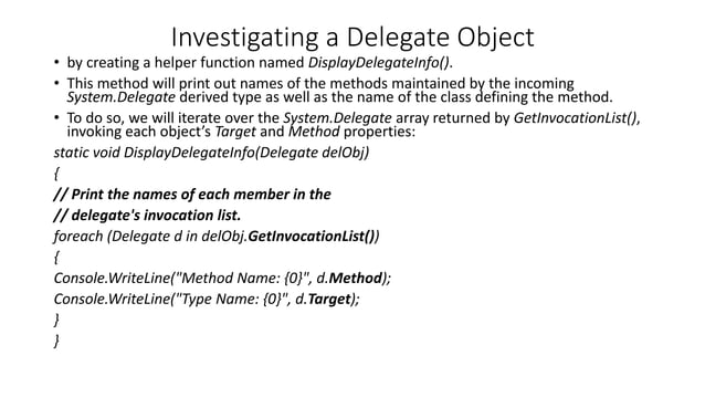 The C Programming Laguage Delegates Notes Delegatespptx Programming