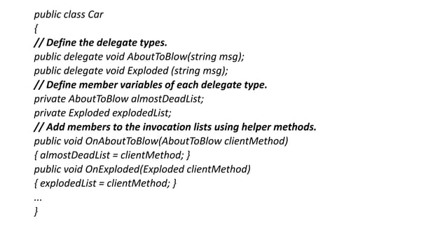 The C Programming Laguage Delegates Notes Delegatespptx Programming