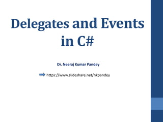 Delegates and events in C# | PPTX