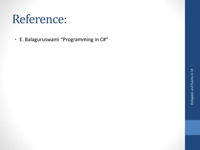 Delegates And Events In C Pptx Programming Languages Computing