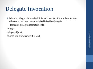 Delegates and events in C# | PPTX