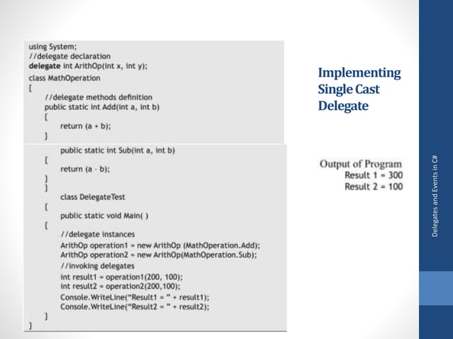 Delegates And Events In C Pptx Programming Languages Computing