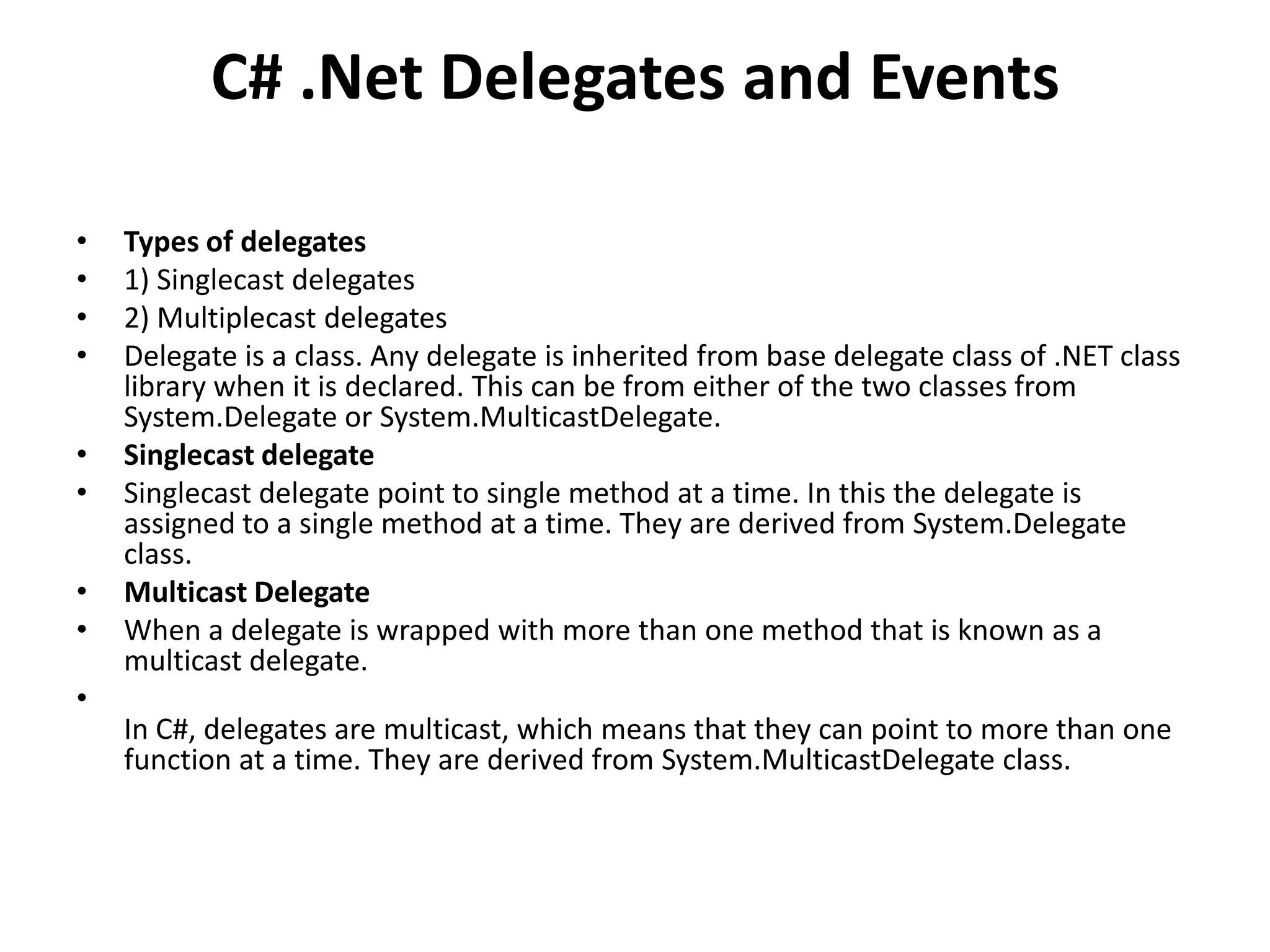 Delegates and events | PPTX