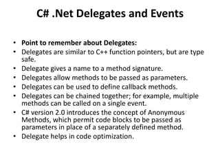 Delegates and events | PPTX
