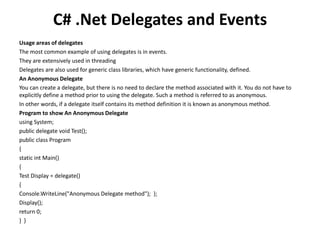 Delegates and events | PPTX
