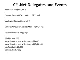 Delegates and events | PPTX