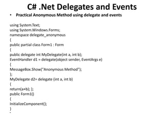 Delegates and events | PPTX