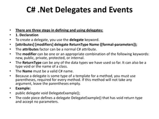 Delegates and events | PPTX
