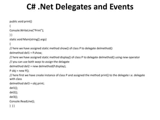 Delegates and events | PPTX