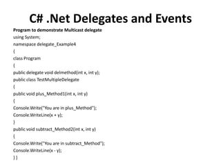 Delegates and events | PPTX