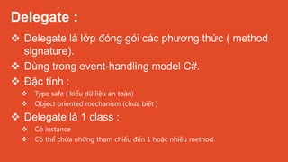 Delegate và event trong C# | PPT
