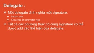 Delegate và event trong C# | PPT