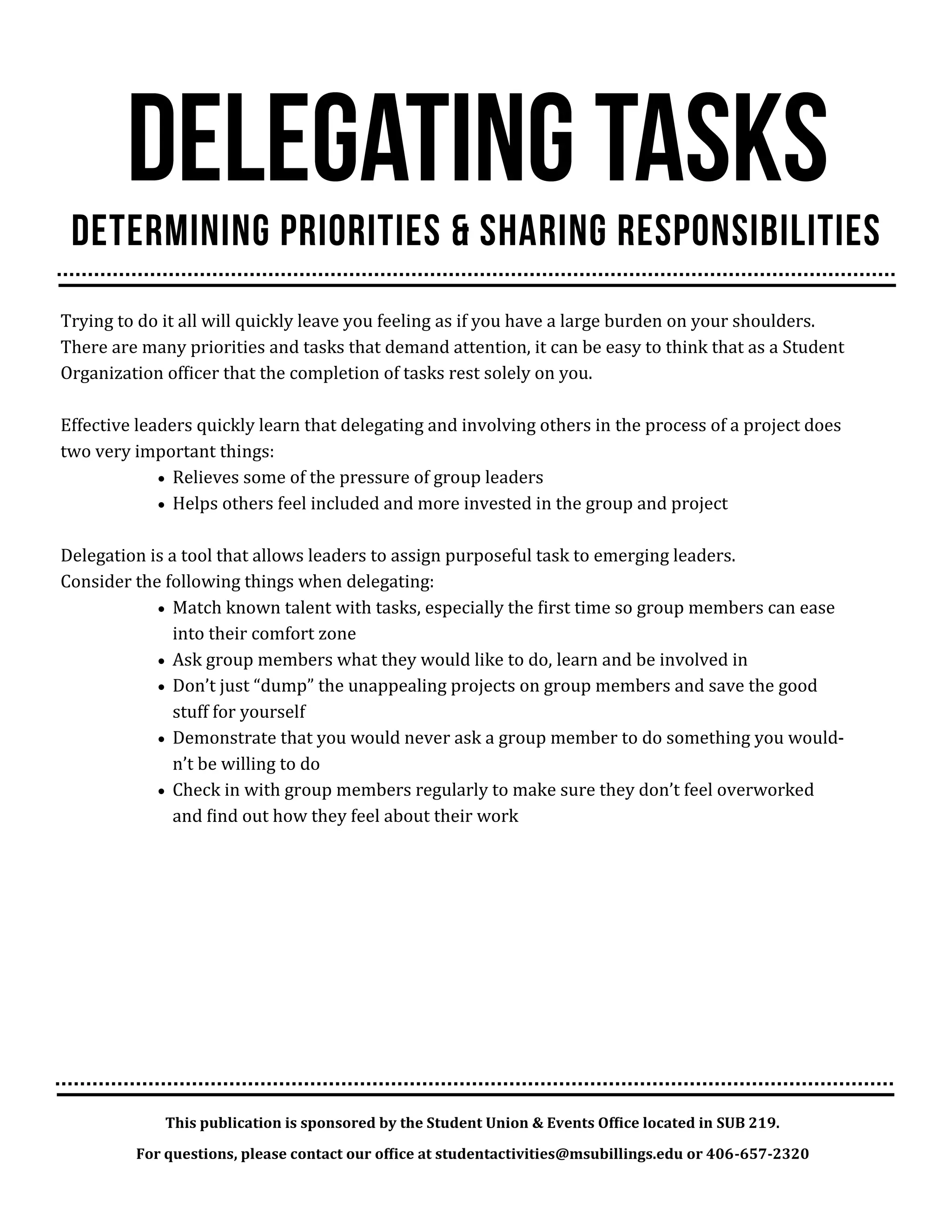 Delegating Tasks to Others | PDF