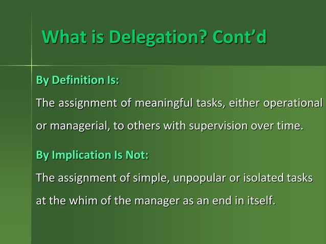 Delegation | PDF